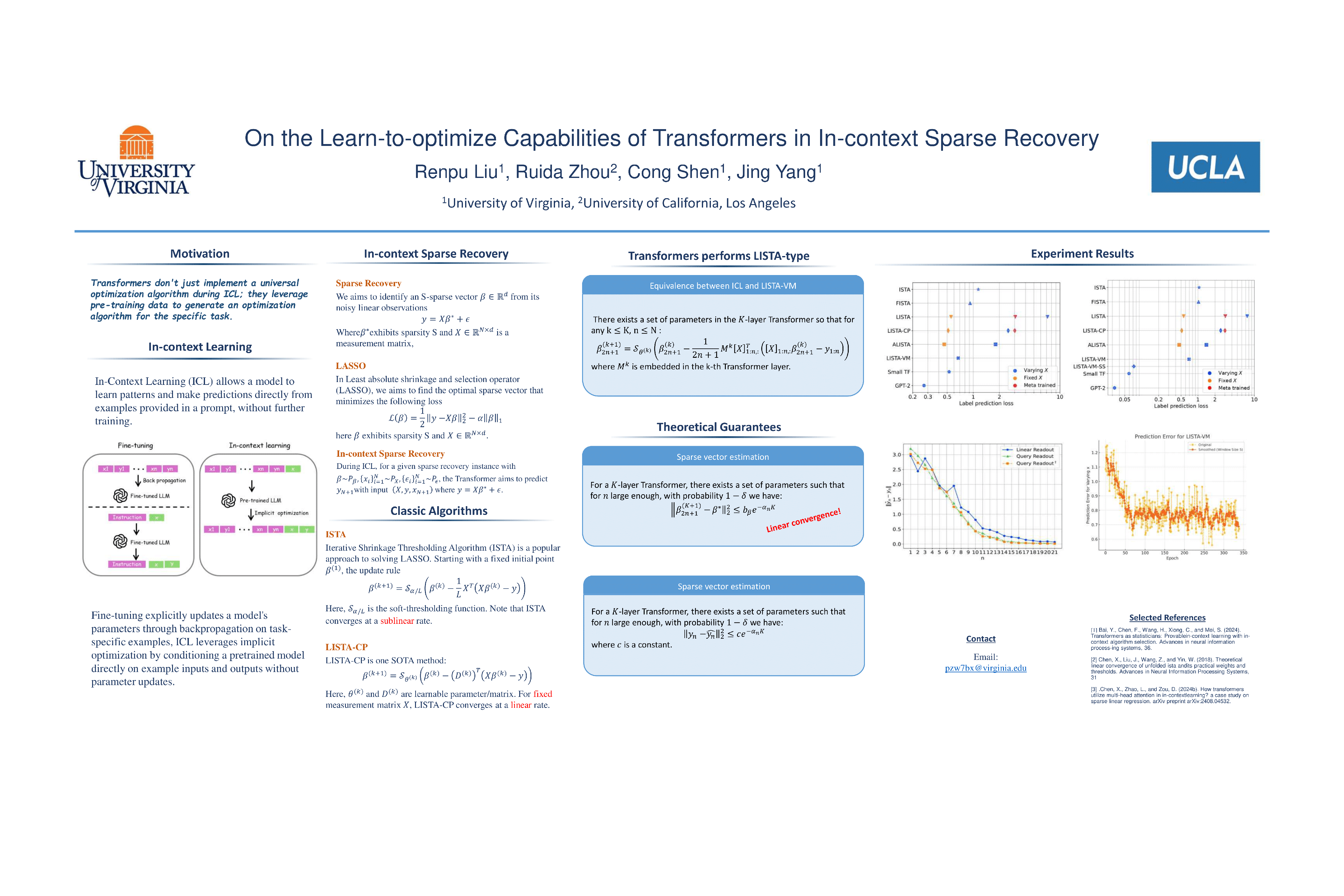 ICLR Poster On the Learn-to-Optimize Capabilities of Transformers in In-Context Sparse Recovery